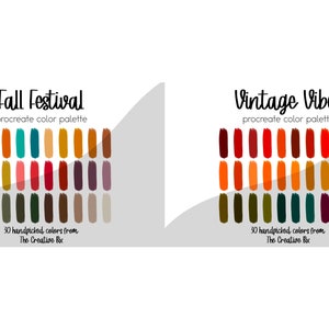 Autumn Color Palette Bundle for Procreate, 420 Colors, Swatches ...