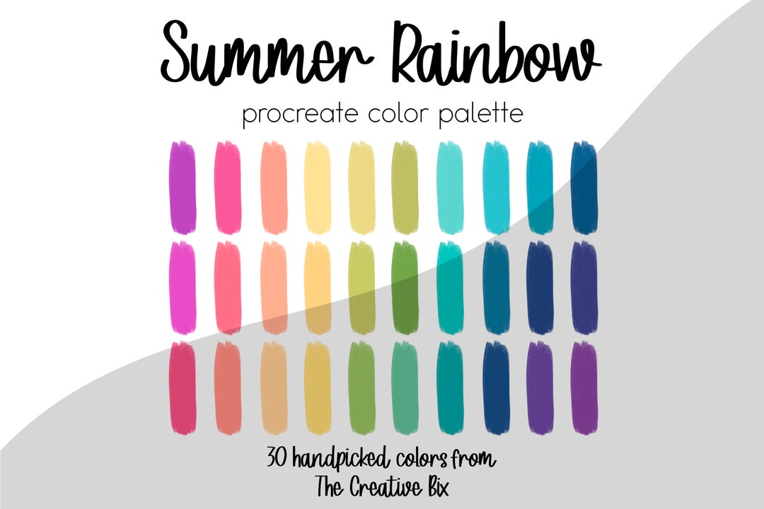 Summer Rainbow Procreate Palette, 30 Colors (digital Download) - Etsy