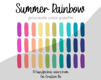 Bright Rainbow Procreate Palette 30 Colors Color Palette - Etsy