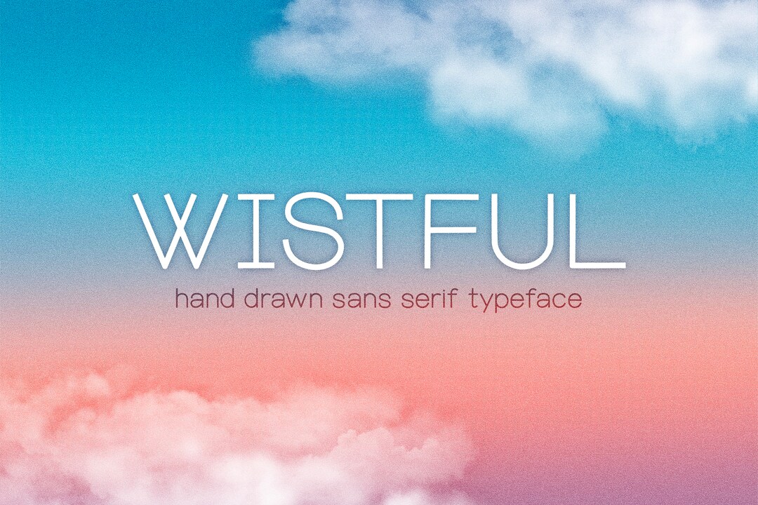 Wistful Font, Hand Drawn Font, Handwritten Font, Instant Download, Digital Download, Quirky Bold ...