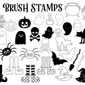 Spooky Stamps Brushset, Procreate Brushes, Digital Brush, Instant ...