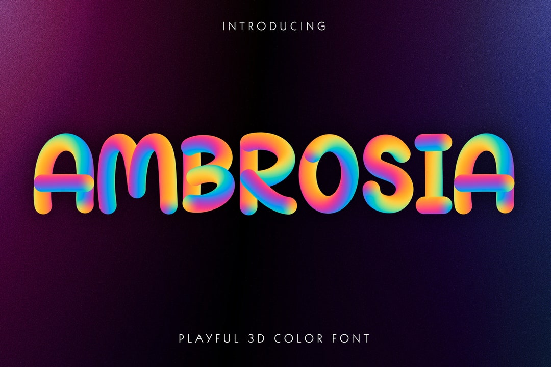 Ambrosia Color Font, 3D Handwritten SVG Font (digital Download) - Etsy
