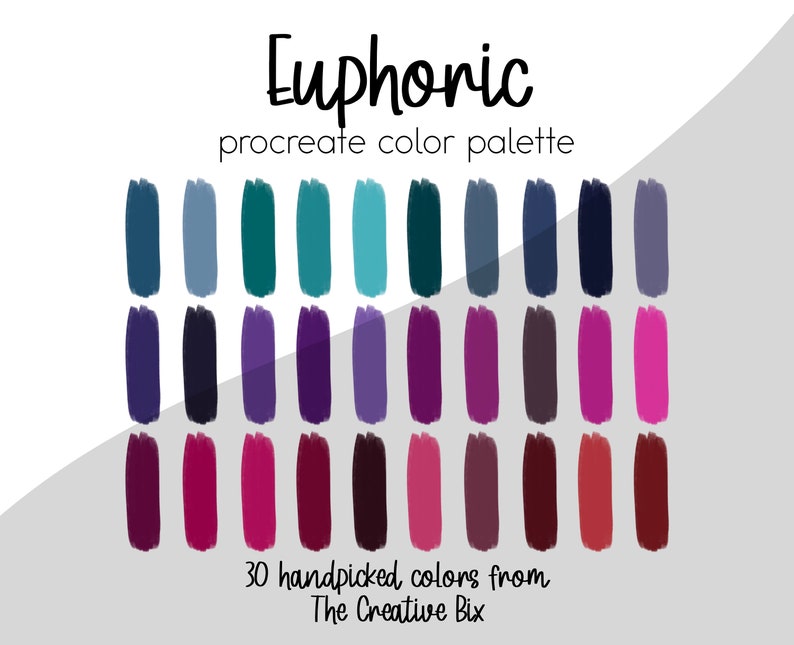 Euphoric Procreate Palette 30 Colors Color Palette | Etsy