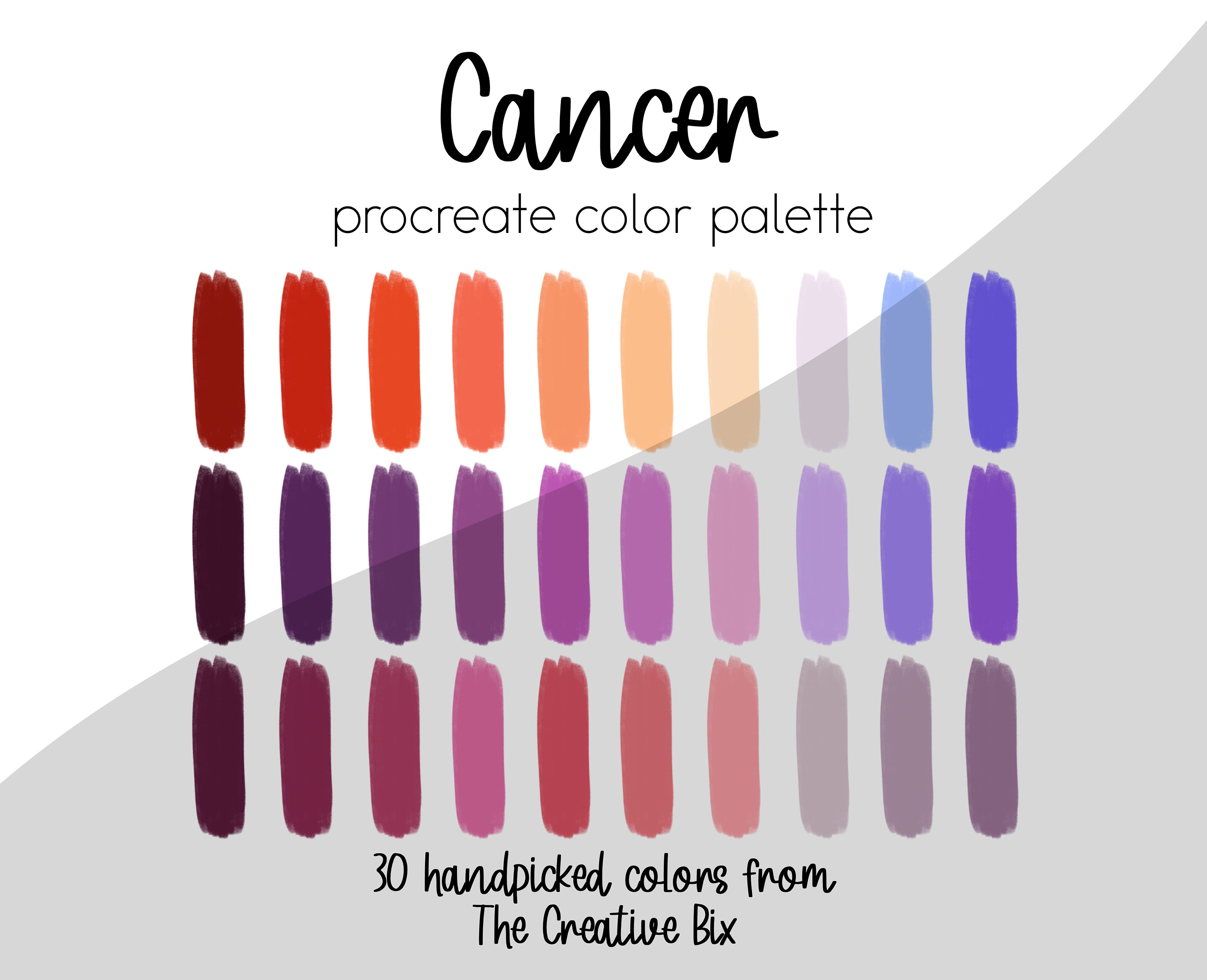 Cancer Zodiac Procreate Palette Zodiac Colors 30 Colors | Etsy