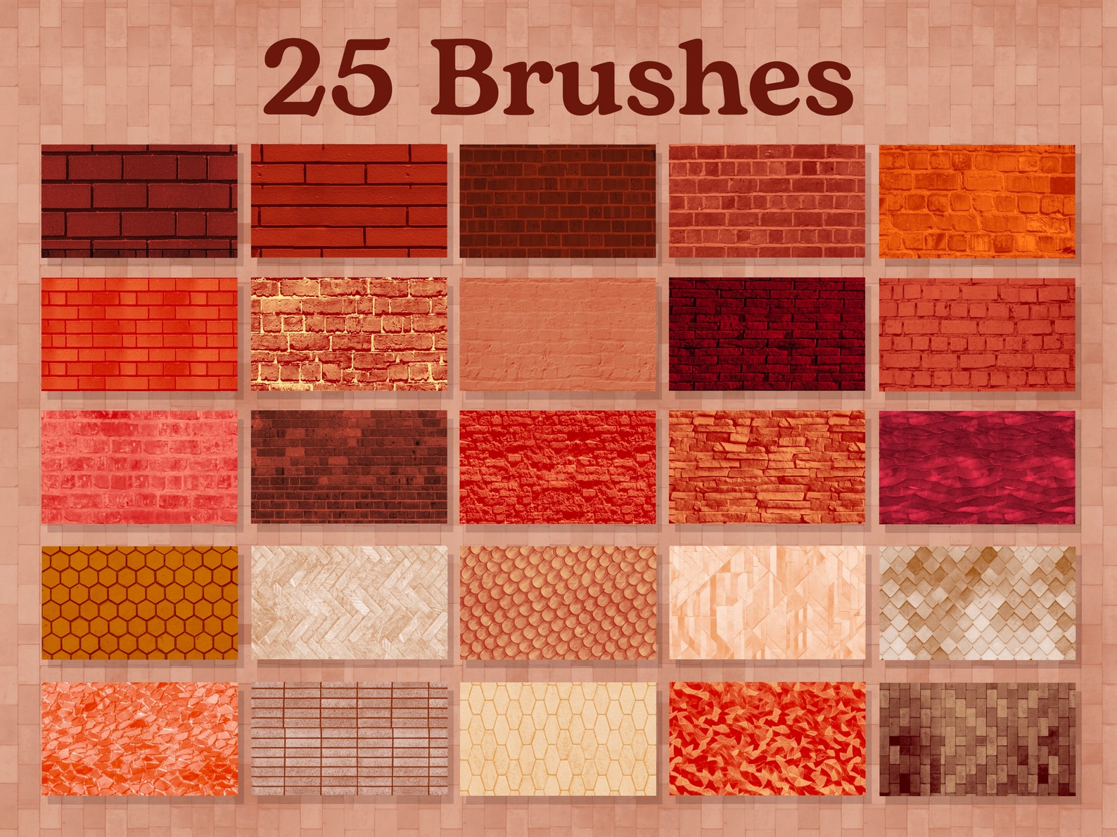 Bricks & Tiles Texture Brushes Procreate Brushset Digital - Etsy