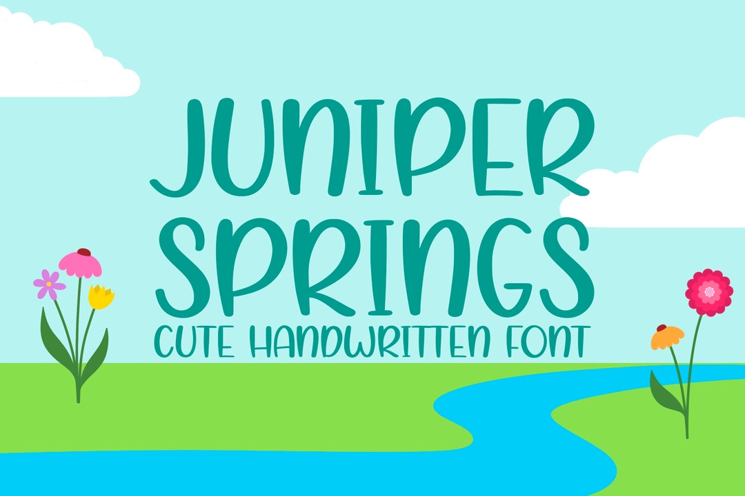 Juniper Springs Font, Hand Drawn Font, Handwritten Font, Instant ...