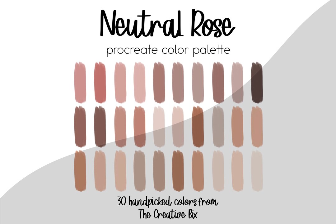 Neutral Rose Procreate Palette, 30 Colors, Color Palette, Procreate ...