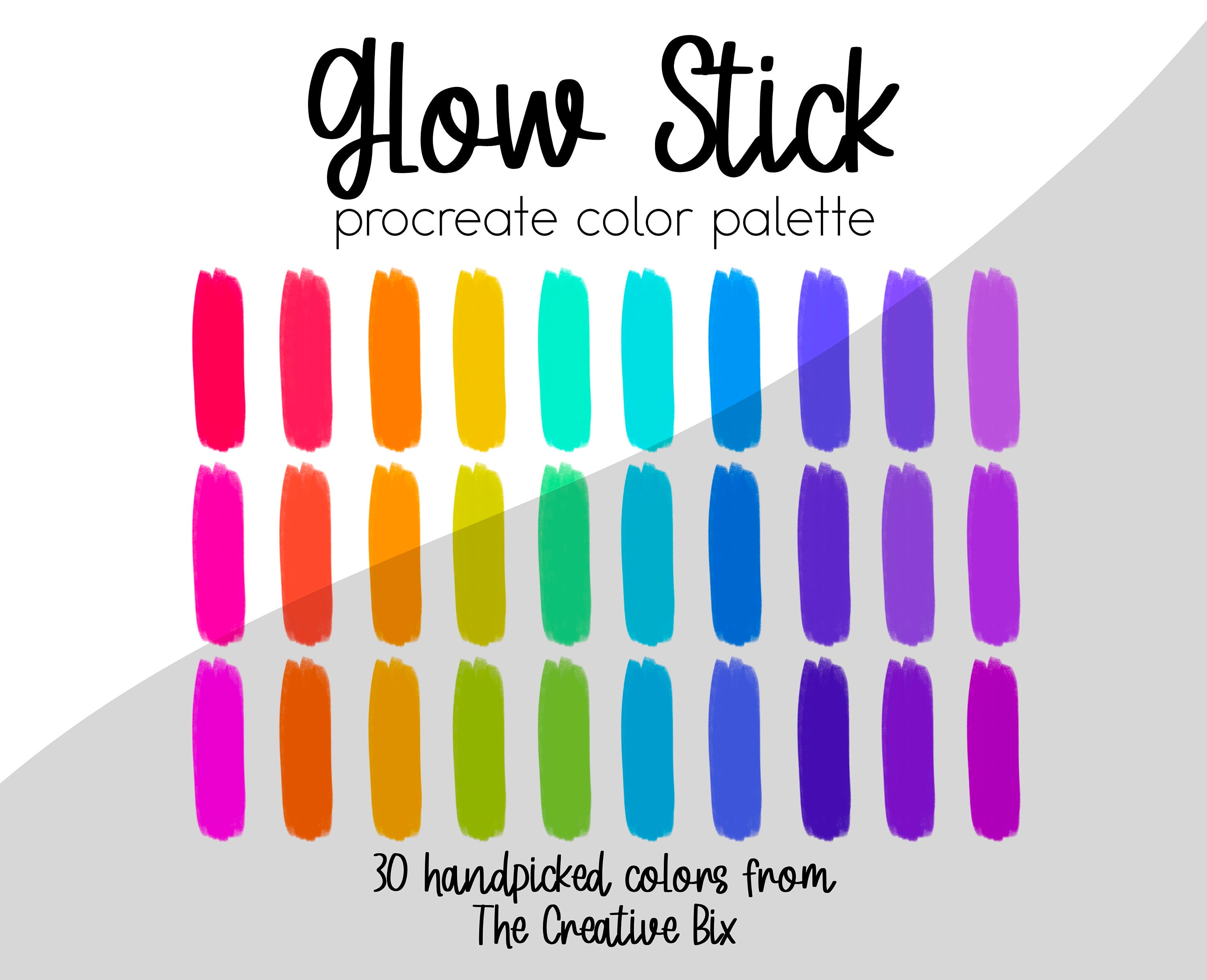 Glow Stick Procreate Palette 30 Colors Color Palette Etsy