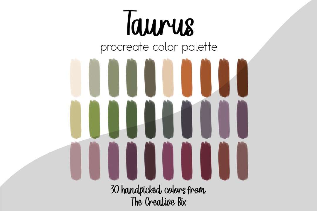 Taurus Zodiac Procreate Palette, Zodiac Colors, 30 Colors, Color ...