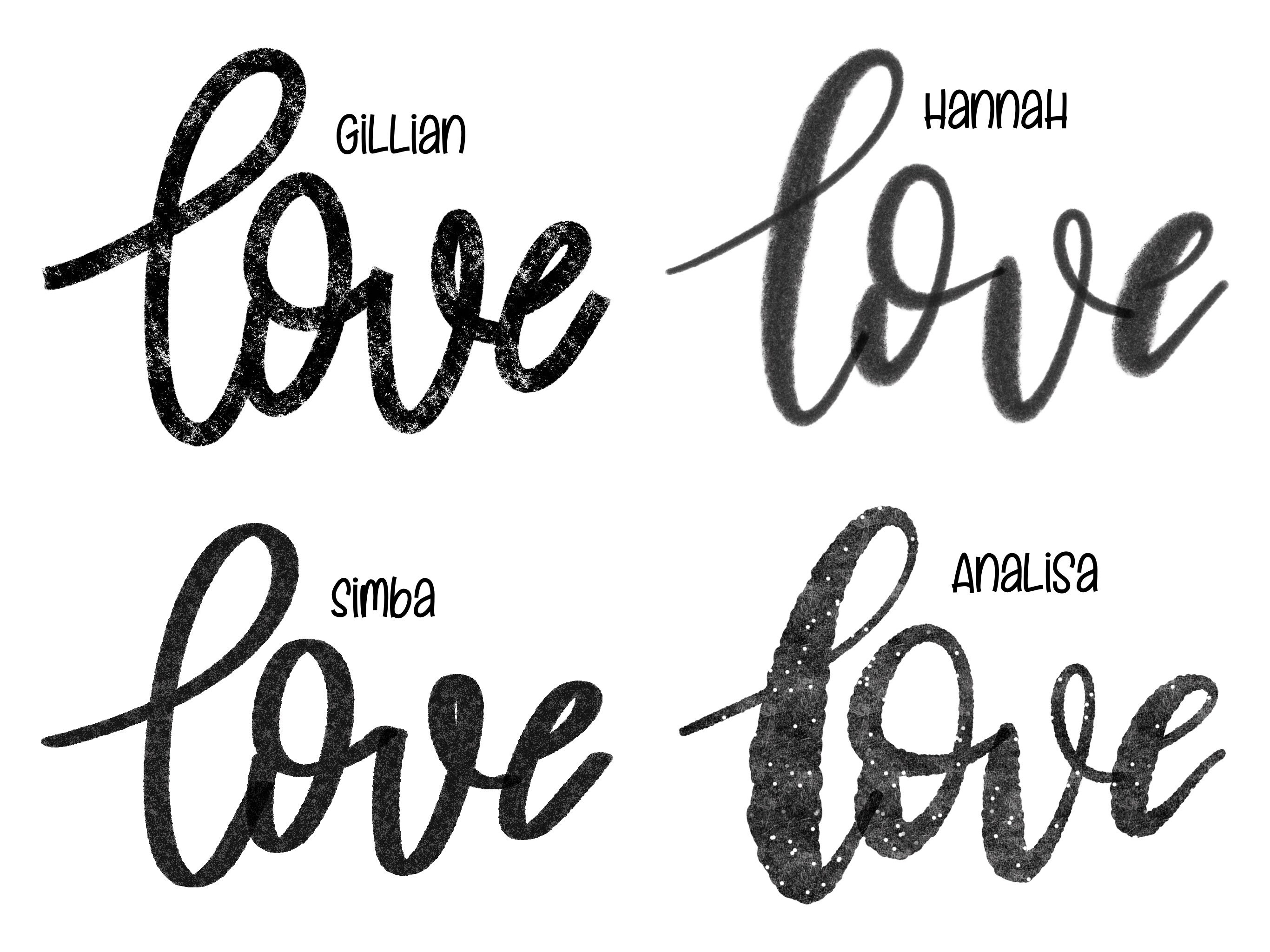 Texture Lettering Brushset for Procreate Digital Brush - Etsy