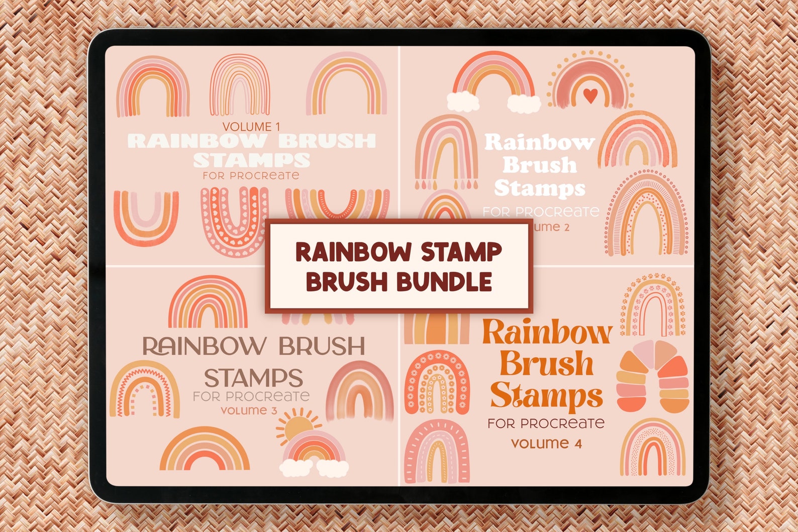 Rainbow Stamp Brush Bundle 24 Stamps Procreate Brushes - Etsy
