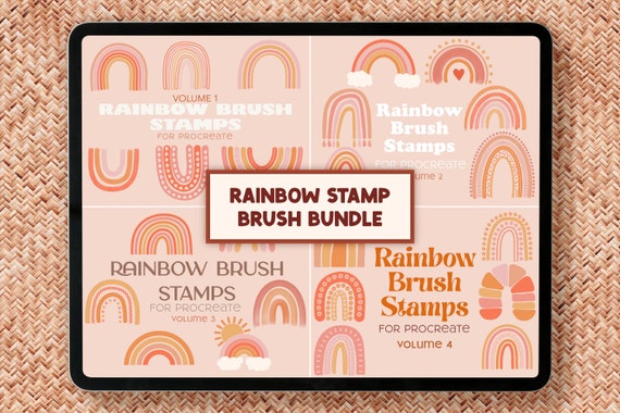 Rainbow Stamp Brush Bundle 24 Stamps Procreate Brushes - Etsy