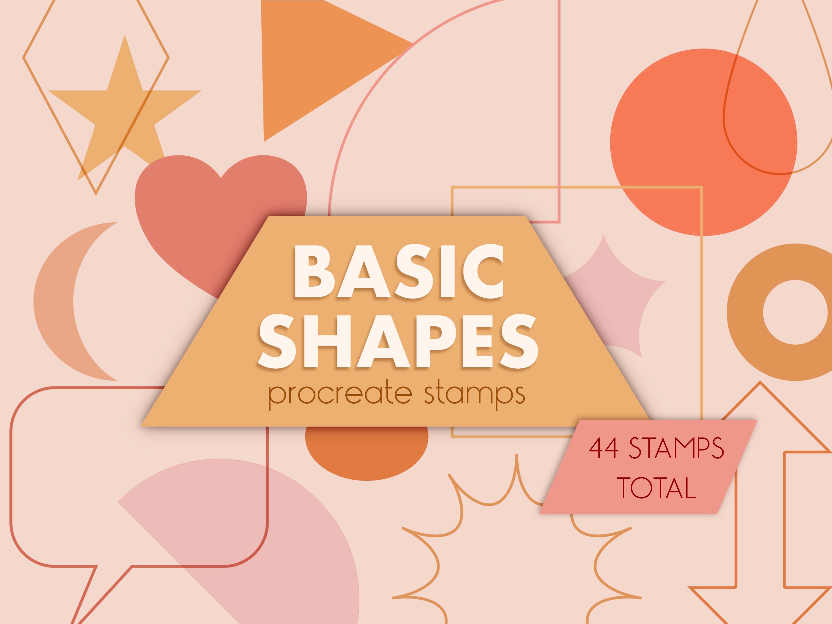 Basic Shape Stamps Procreate Brushes Stamps Instant | Etsy