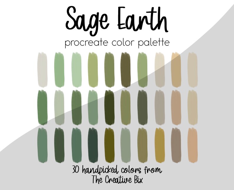 Sage Earth Procreate Palette 30 Colors Color Palette | Etsy