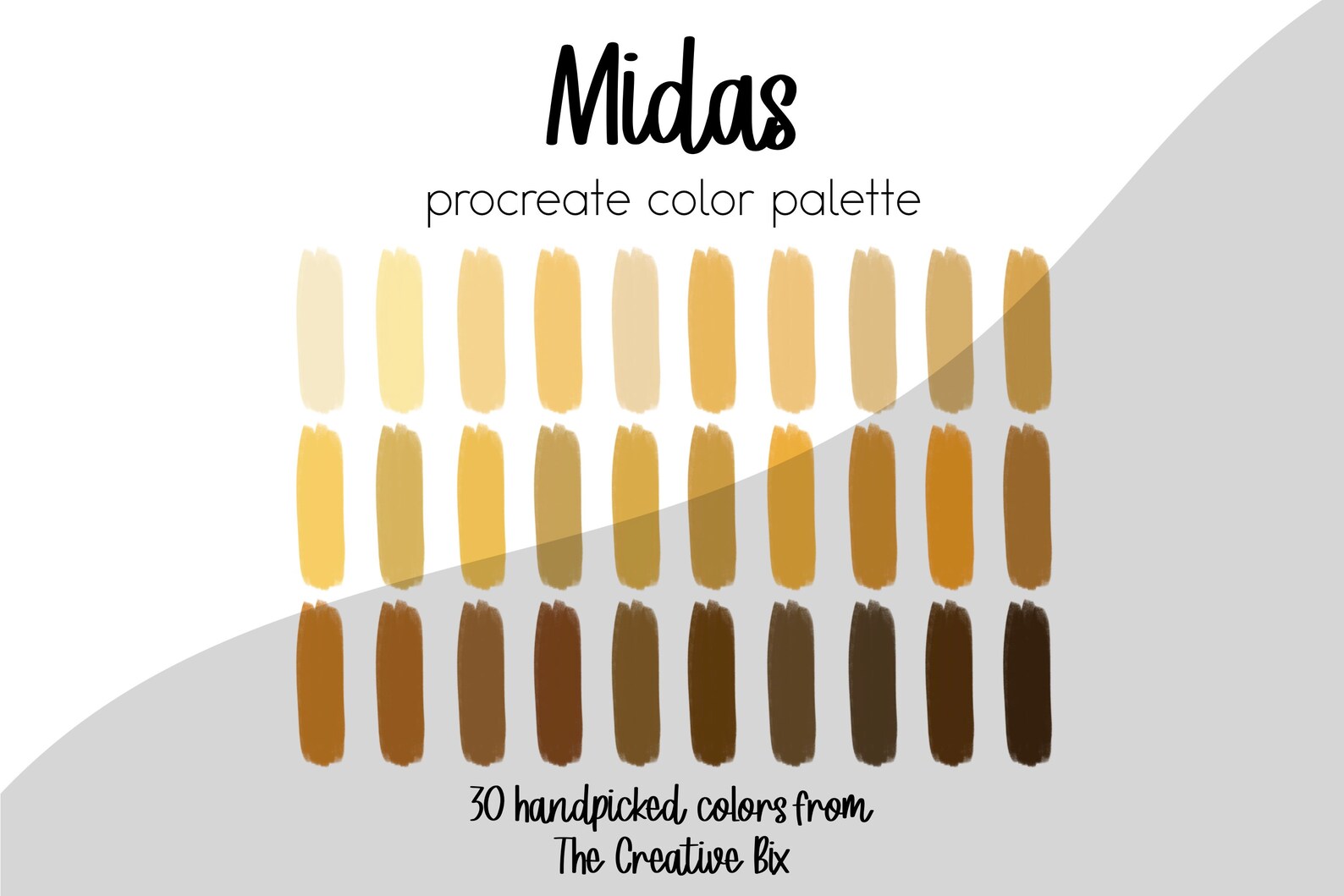 Midas Touch Procreate Palette 30 Colors Color Palette - Etsy