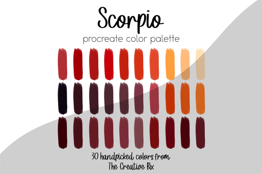 Scorpio Procreate Color Palette, 30 Zodiac Colors (digital Download) - Etsy