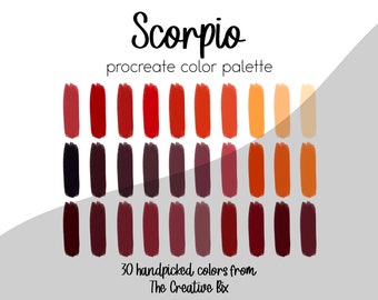 Scorpio Zodiac Procreate Palette, 30 HEX Color Codes, Instant Digital ...