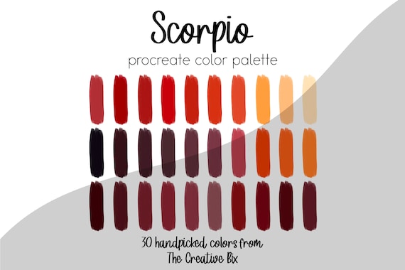Scorpio Procreate Palette Zodiac Colors 30 Colors Color - Etsy