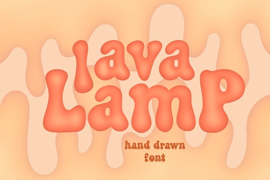 Lava Lamp Font, Hand Drawn Retro Bubble Font (digital Download) - Etsy