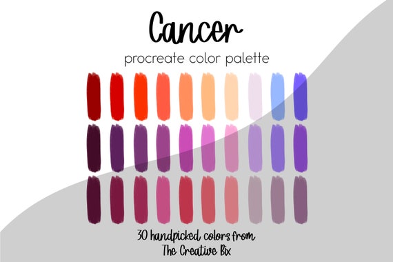 Cancer Zodiac Procreate Palette Zodiac Colors 30 Colors - Etsy Singapore