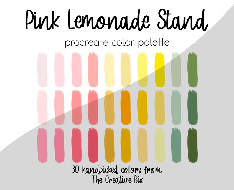 Pink Lemonade Stand Procreate Palette 30 Colors Color | Etsy