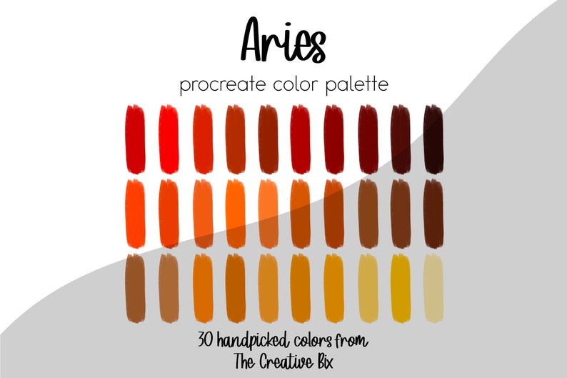 Aries Zodiac Procreate Palette Zodiac Colors 30 Colors - Etsy