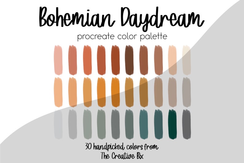 Bohemian Daydream Procreate Palette 30 Colors Color Palette - Etsy