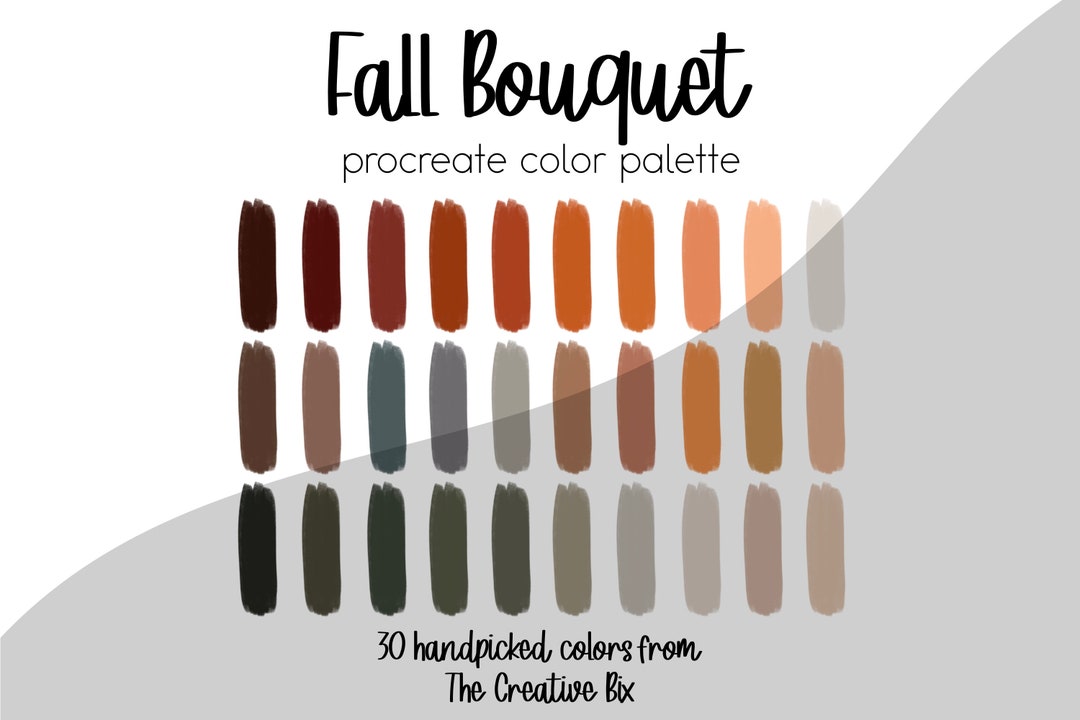 Fall Bouquet Procreate Palette, 30 Colors, Color Palette, Procreate ...