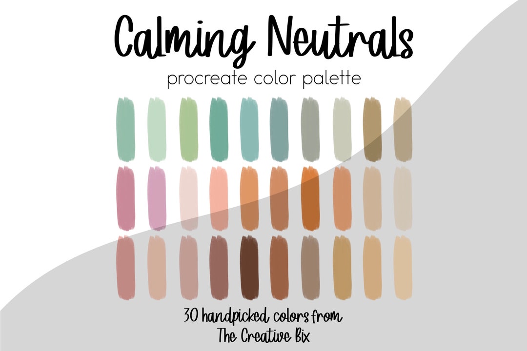 Calming Neutrals Procreate Color Palette, 30 Colors (digital Download ...