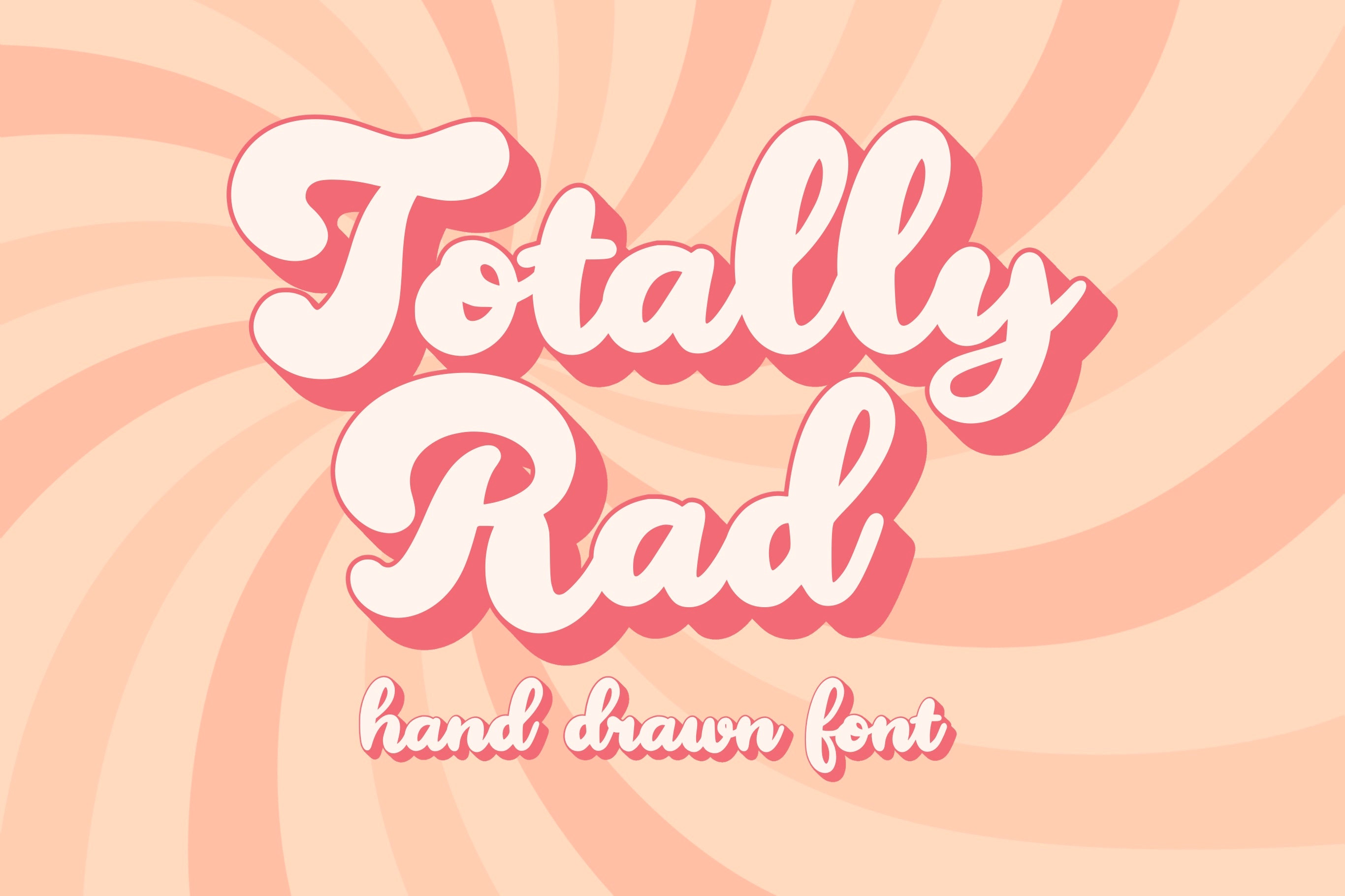 Totally Rad Font Hand Drawn Font Handwritten Font Instant - Etsy