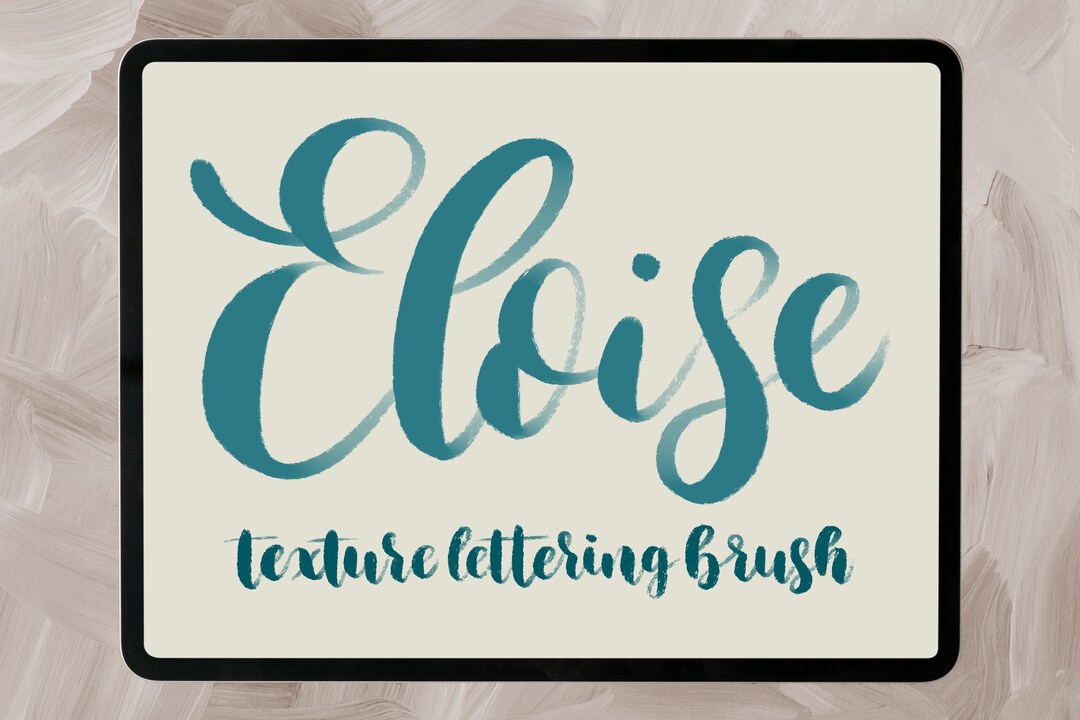 Eloise Texture Lettering Calligraphy Brush, Digital Brush, Instant ...