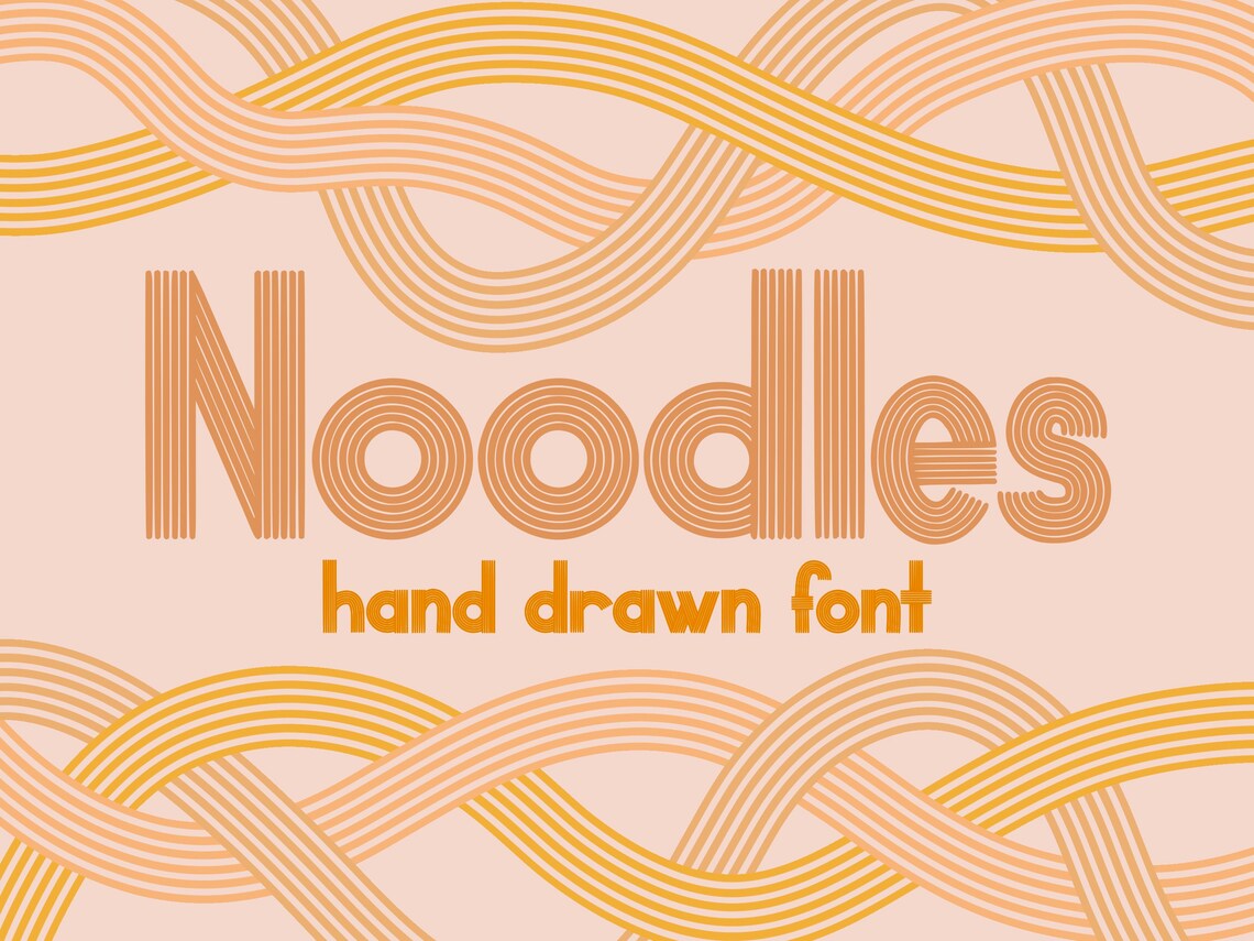 Noodles Font Hand Drawn Font Handwritten Font Instant | Etsy