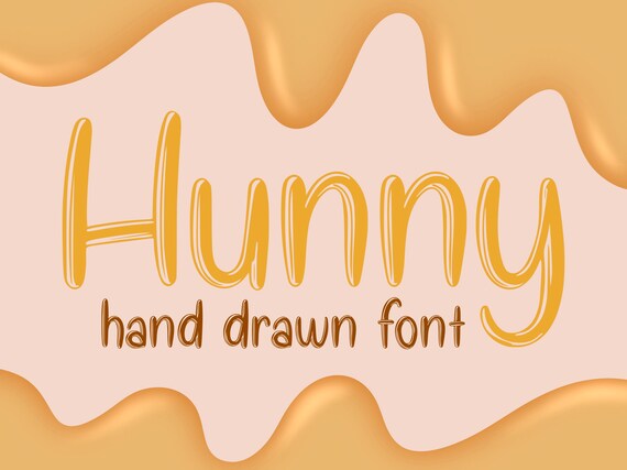 Hunny Font Hand Drawn Font Handwritten Font Instant | Etsy
