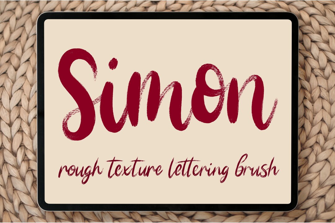 Simon Texture Lettering Calligraphy Brush, Digital Brush, Instant ...