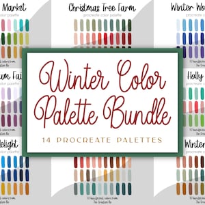 Winter Color Palette Bundle for Procreate, 420 Colors, Swatches ...