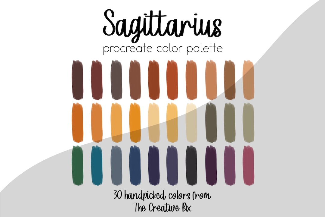 Sagittarius Zodiac Procreate Palette, Zodiac Colors, 30 Colors, Color ...