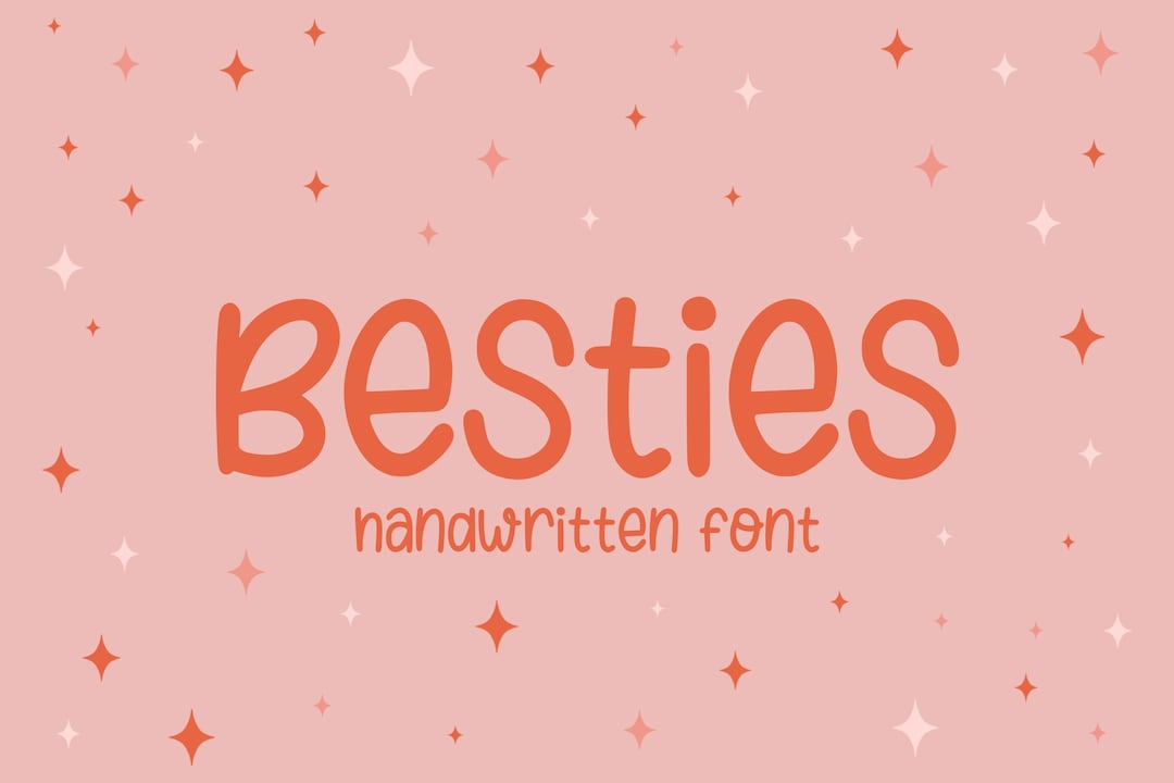 Besties Font, Hand Drawn Font, Handwritten Font, Instant Download ...