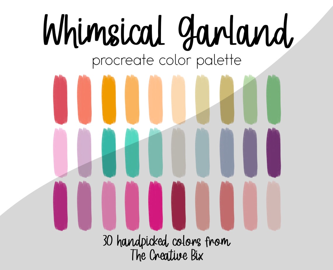 Whimsical Garland Procreate Palette 30 colors Color Palette | Etsy