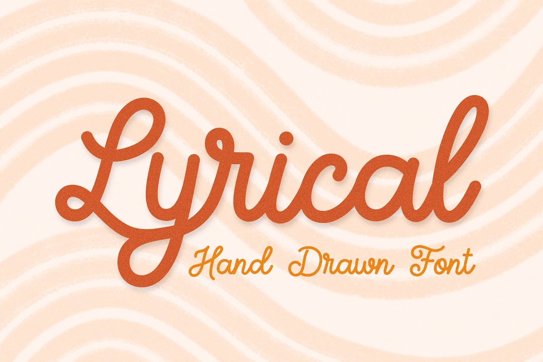 Lyrical Font, Hand Drawn Font, Handwritten Font, Instant Download ...