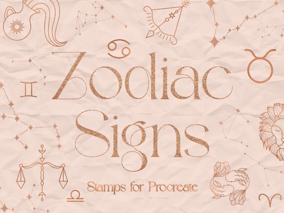 Zodiac Signs Stamps for Procreate Digital Brush Instant | Etsy