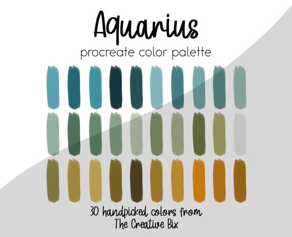 30 Colors Palette Aquarius Zodiac Procreate Palette Digital Download ...