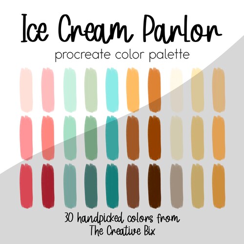Ice Cream Parlor Procreate Palette 30 Colors Color Palette Etsy