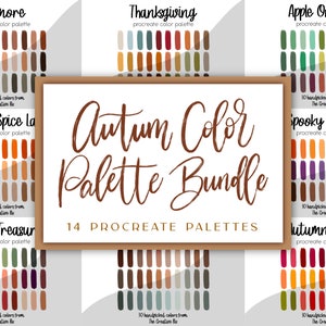 Autumn Color Palette Bundle for Procreate, 420 Colors, Swatches ...