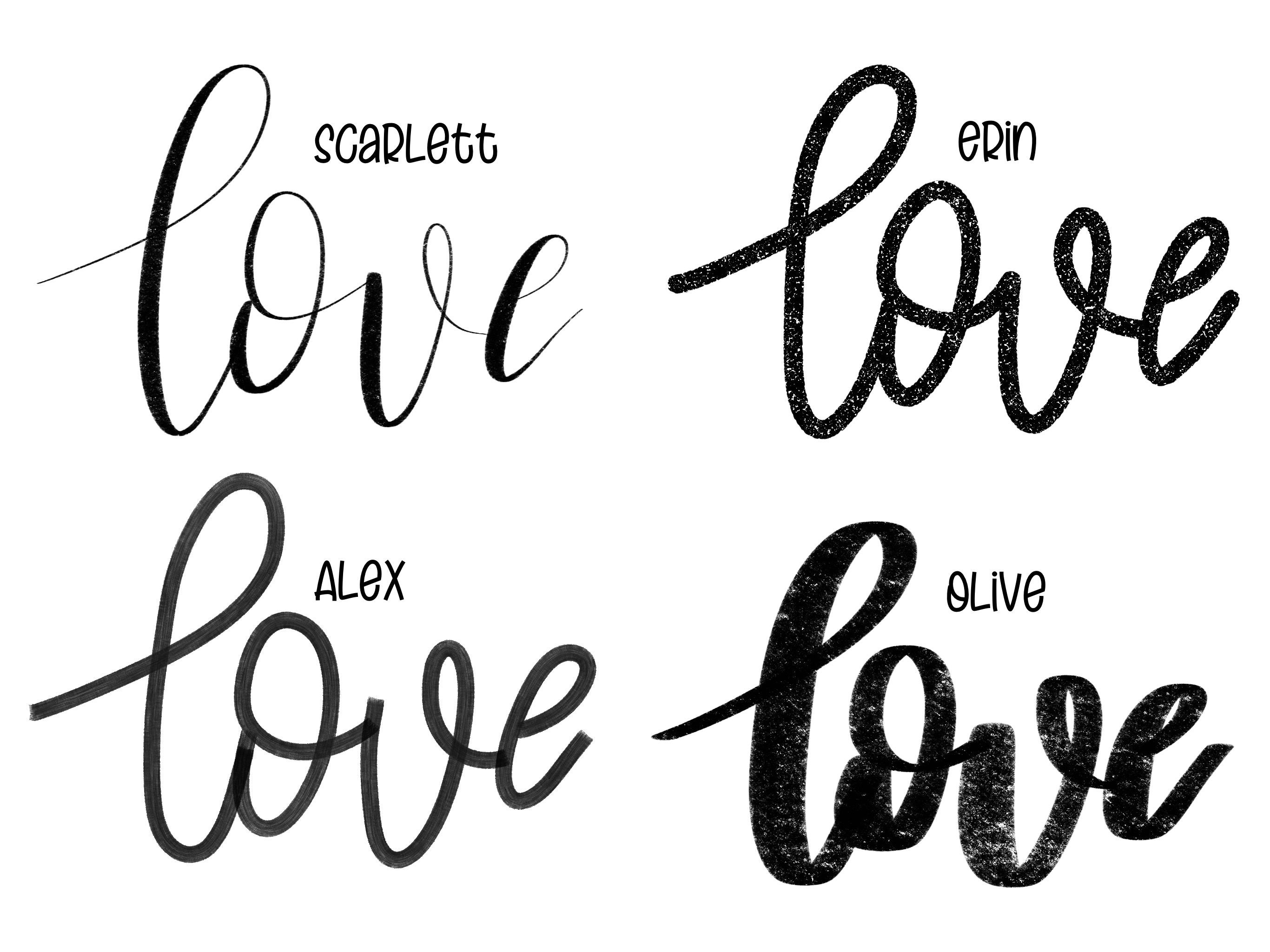Texture Lettering Brushset for Procreate Digital Brush - Etsy