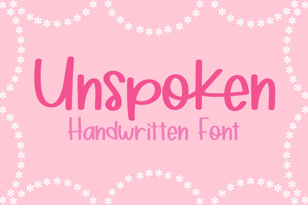 Unspoken Font, Hand Drawn Handwritten Font (digital Download) - Etsy