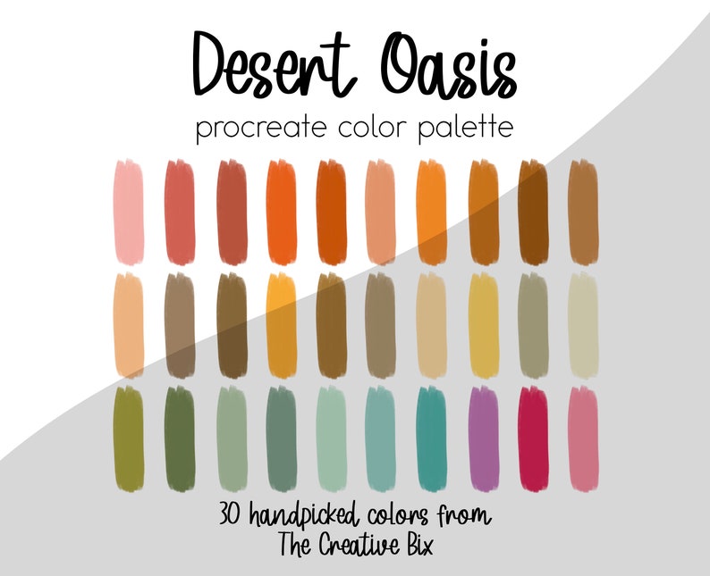 Desert Oasis Procreate Palette 30 Colors Color Palette | Etsy