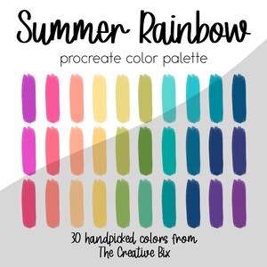 Summer Rainbow Procreate Palette 30 Colors Color Palette | Etsy