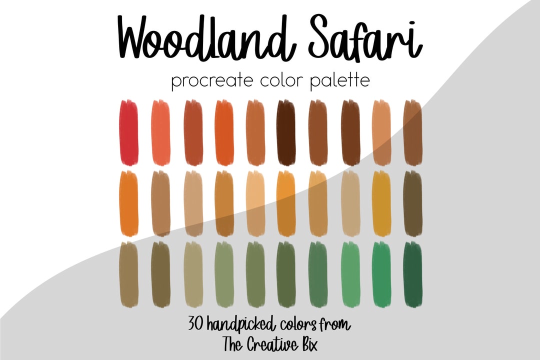 Woodland Safari Procreate Color Palette, 30 Colors (digital Download ...