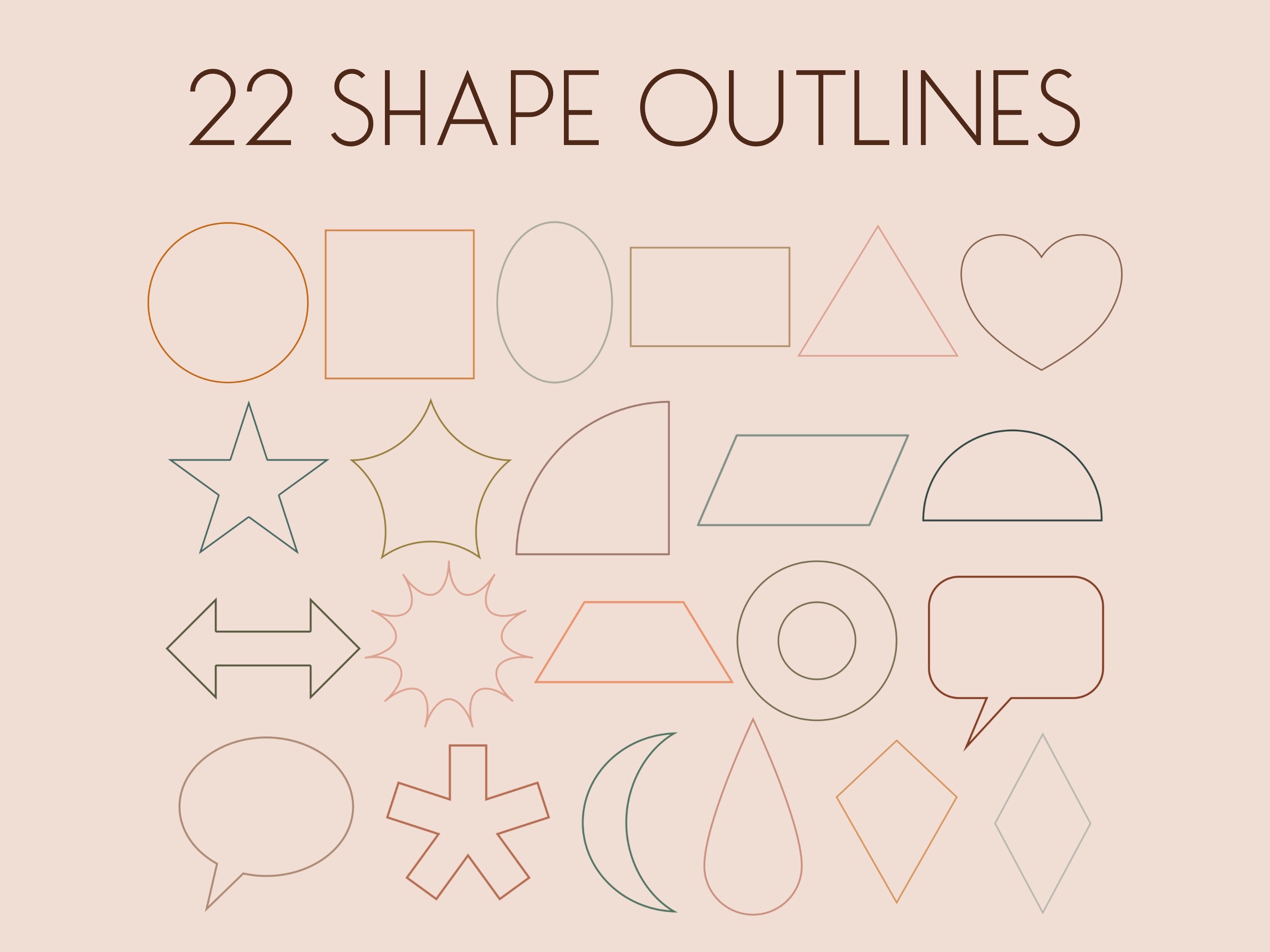 Basic Shape Stamps Procreate Brushes Stamps Instant | Etsy
