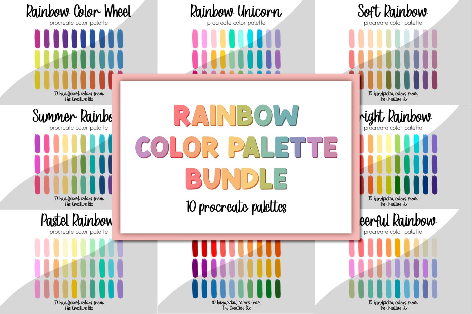 Rainbow Procreate Palette Bundle 300 Colors Color Palette - Etsy